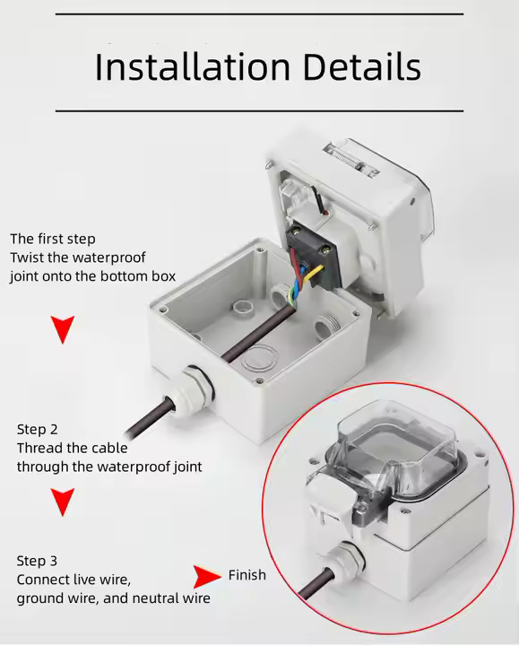 Priza de Exterior Simpla INNOVIX IP67, Model Standard European, 250V ...