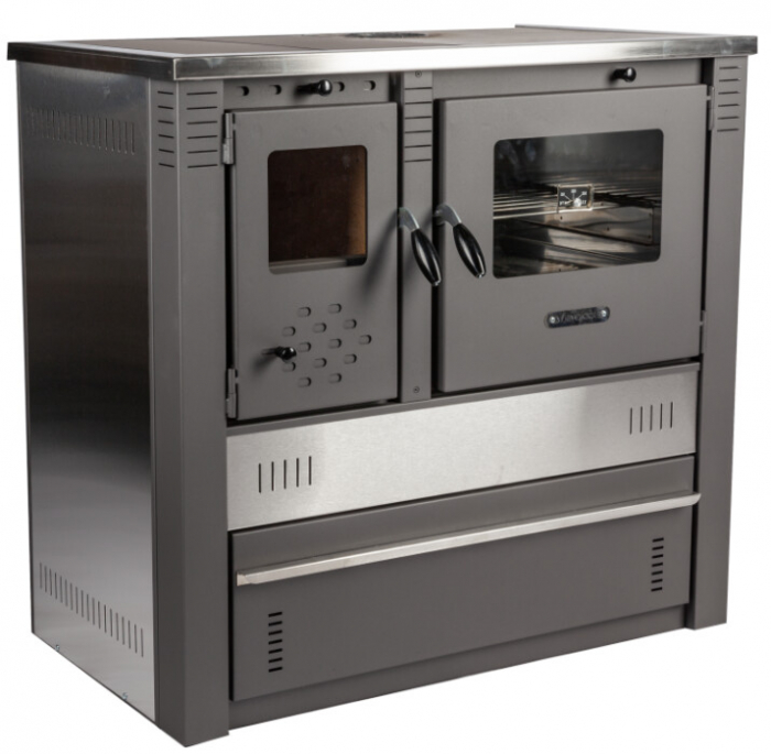 Soba pe Lemne cu Plita si Cuptor din Inox - EvoTools - Cod: 682842