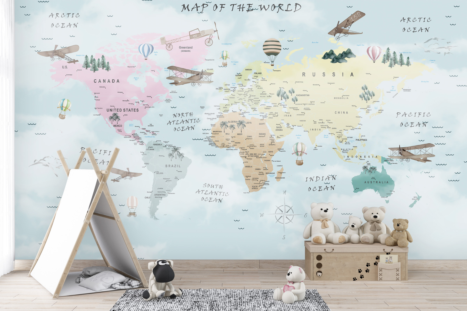 Tapet harta lumii Colorful