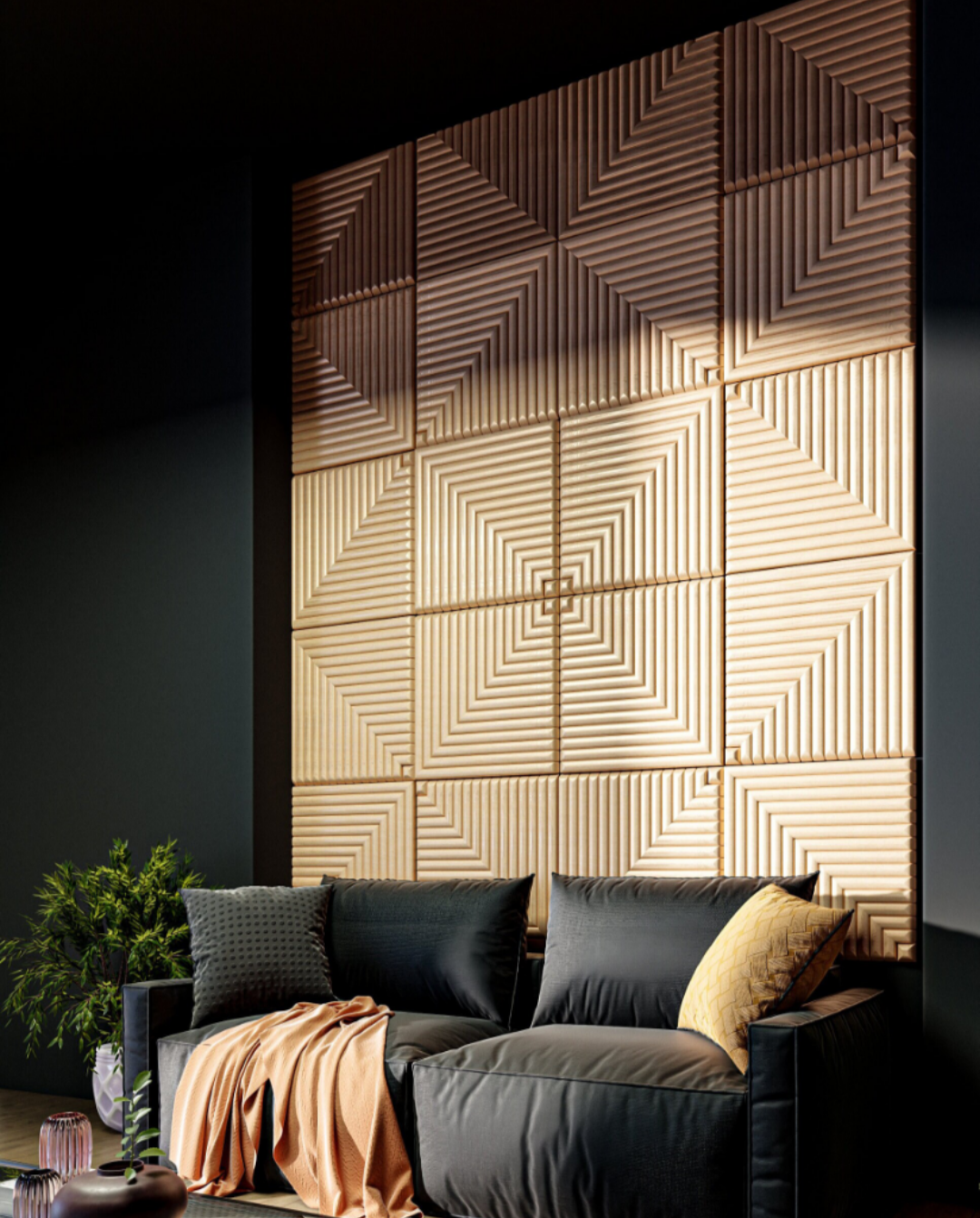 Panouri Decorative MDF frezat 50x50x18mm