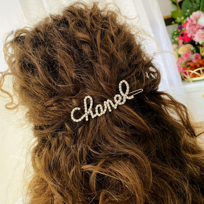 Agrafa de Par Argintie Coco Chane - Accesorii de Par | ZURIEVA