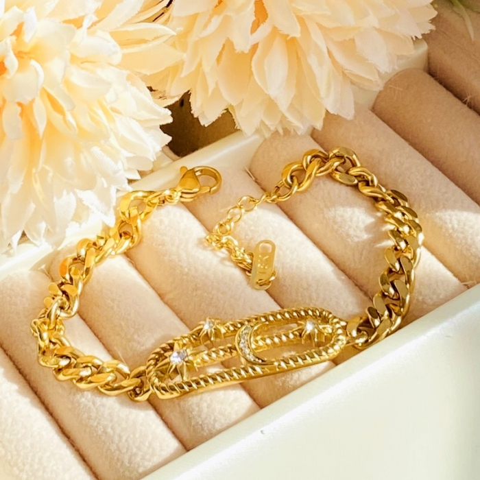 Bratara Aurie Luna & Stele Otel Inoxidabil - Bijuterii Inox | ZURIEVA