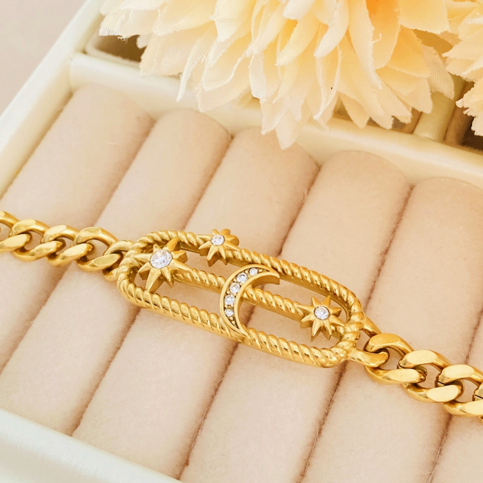 Bratara Aurie Luna & Stele Otel Inoxidabil - Bijuterii Inox | ZURIEVA