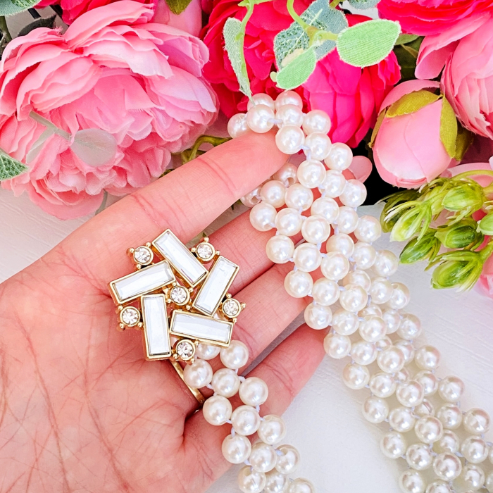 Centura Perle Albe Tip Bijuterie - Curele Dama | ZURIEVA