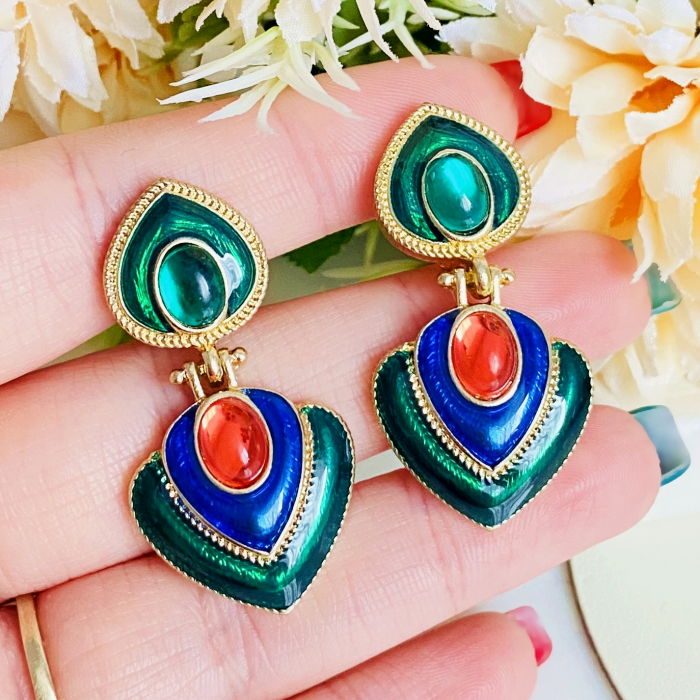 Cercei cu Clipsuri Verde Smarald - Bijuterii Femei | ZURIEVA