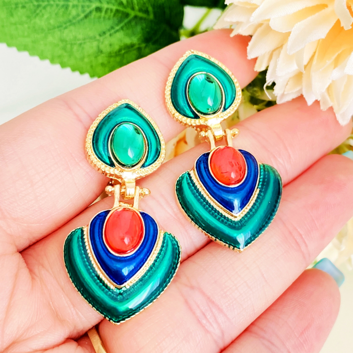 Cercei cu Clipsuri Verde Smarald - Bijuterii Femei | ZURIEVA