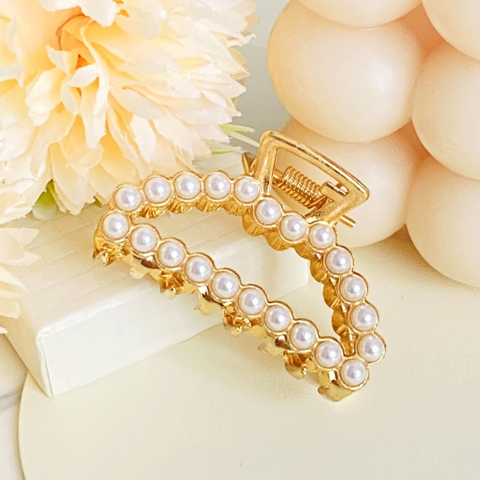Clama Metal Auriu Perle - Accesorii de Par | ZURIEVA