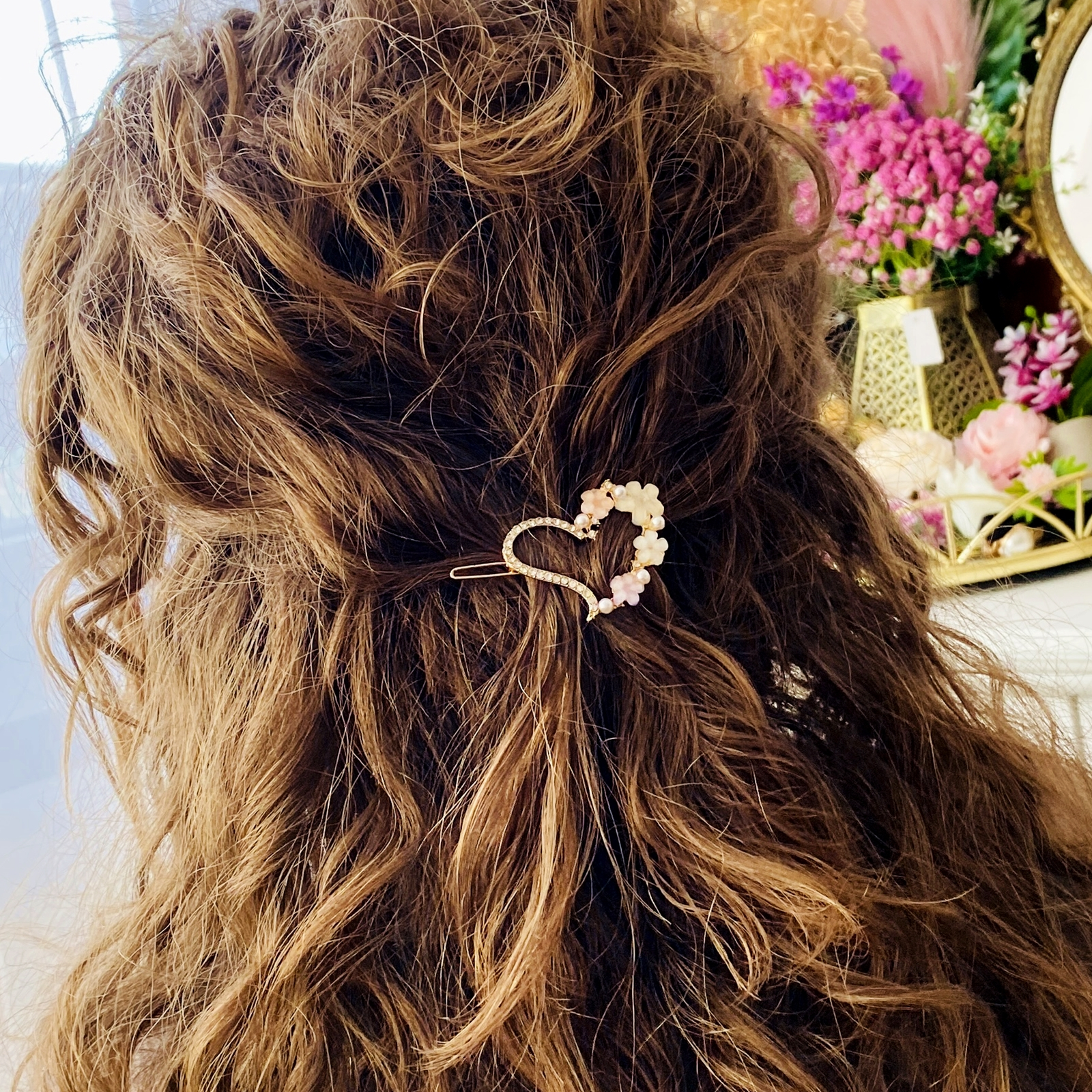 Agrafa Par Inima & Flori Colorate - Accesorii de Par | ZURIEVA