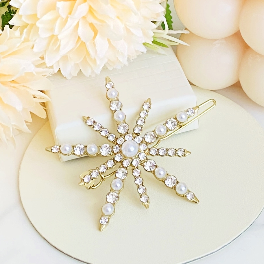 Agrafa de Par Stea Perle Cristale - Accesorii de Par | ZURIEVA