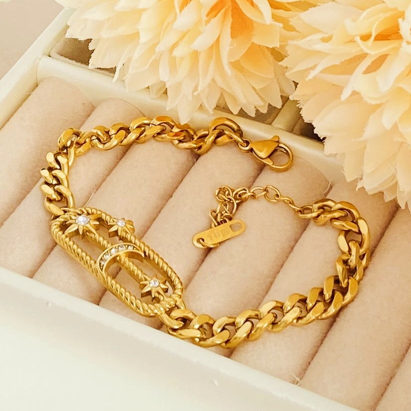 Bratara Aurie Luna & Stele Otel Inoxidabil - Bijuterii Inox | ZURIEVA