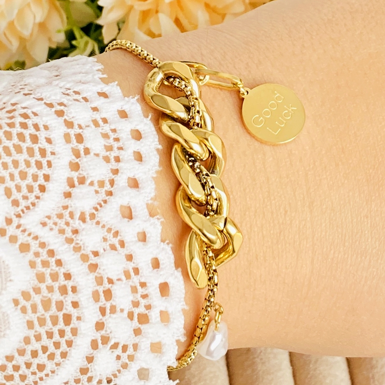 Bratara Aurie Good Luck Otel Inoxidabil - Bijuterii Inox | ZURIEVA