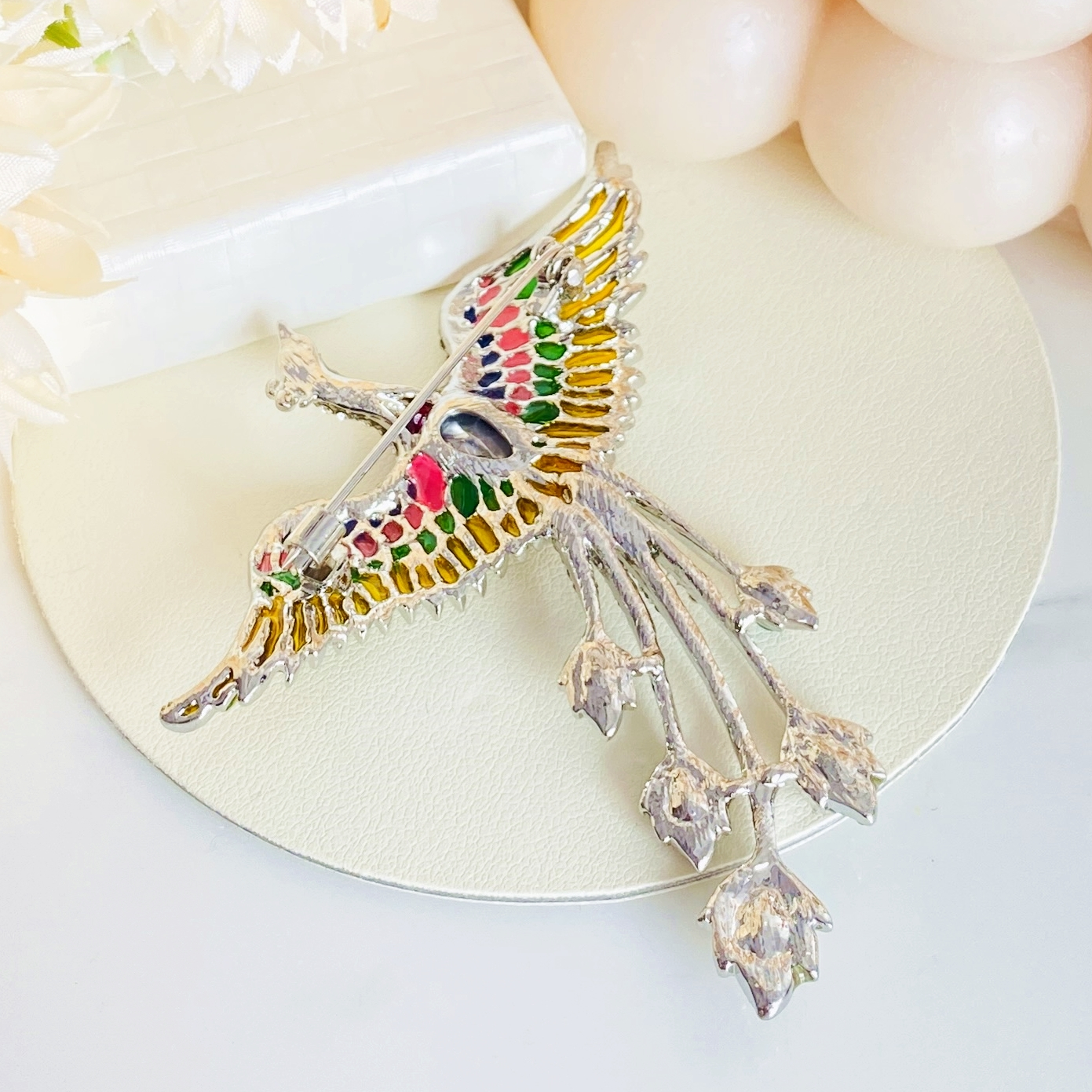 Brosa Phoenix Argintiu Cristale - Brose Dama | ZURIEVA