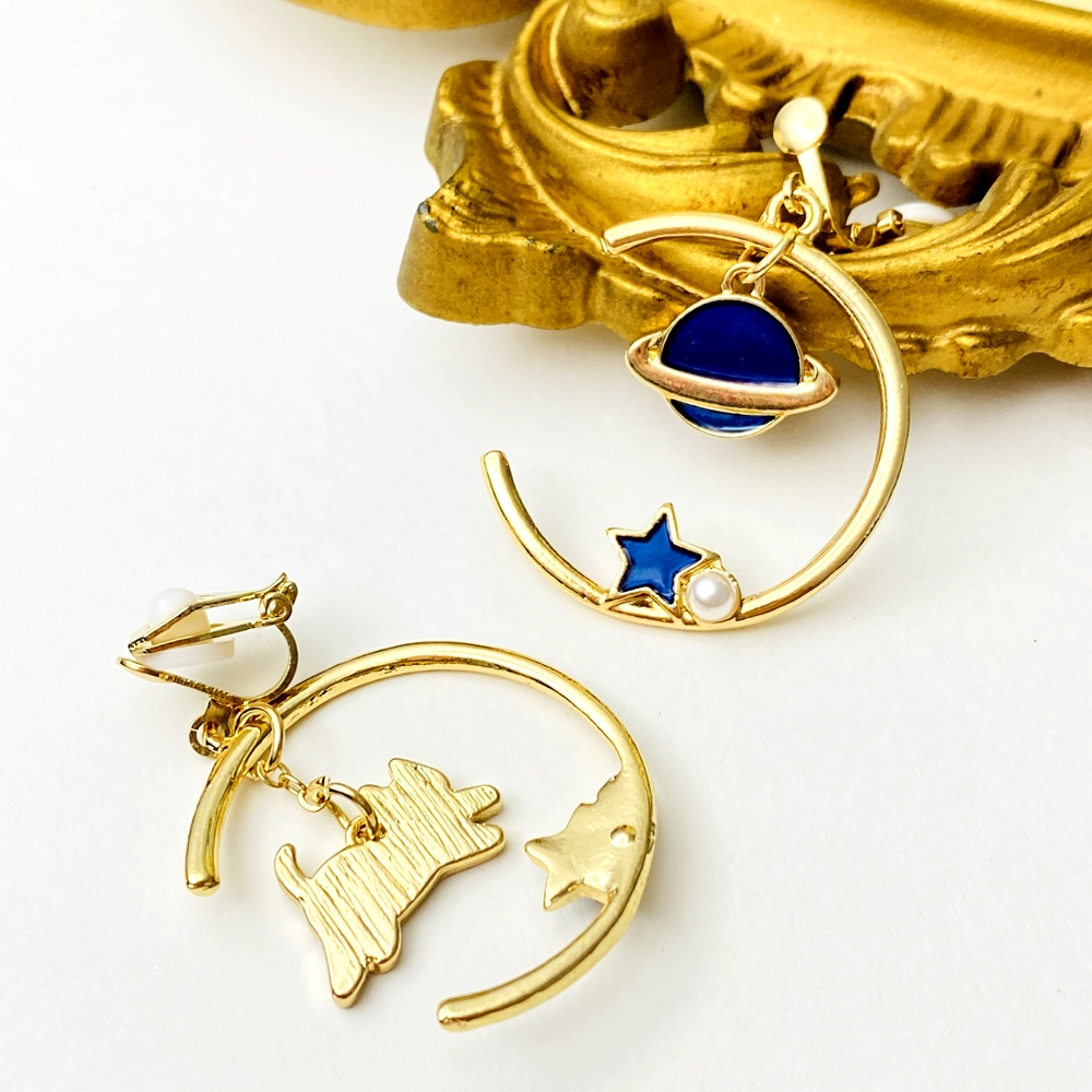 Cercei Clipsuri Pisica Albastra - Cercei cu clips | ZURIEVA