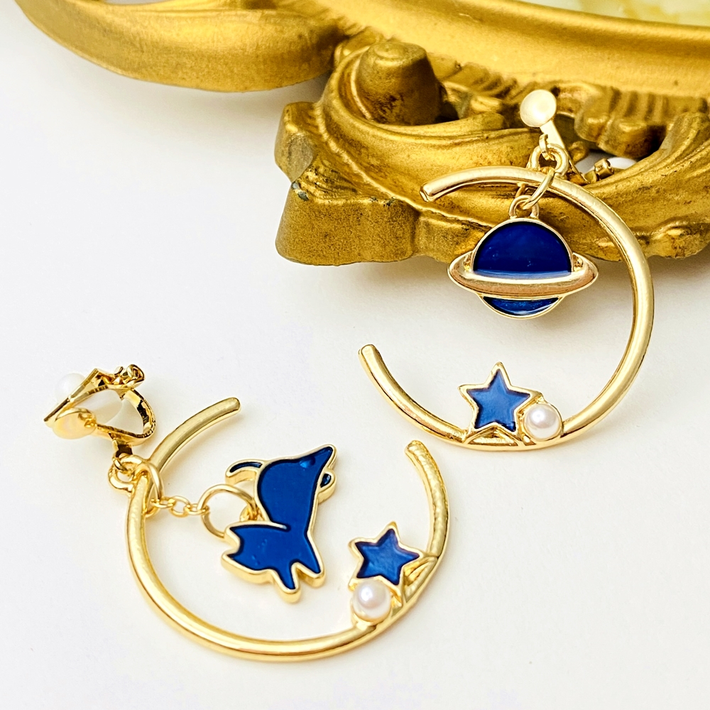 Cercei Clipsuri Pisica Albastra - Cercei cu clips | ZURIEVA