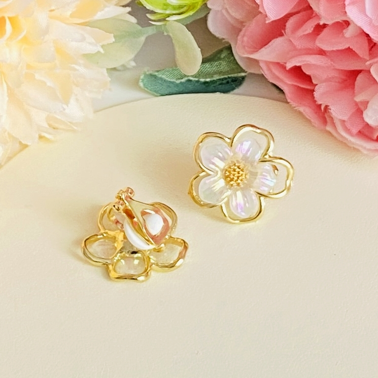 Cercei Clips Mini Flori - Cercei Clipsuri Dama | ZURIEVA