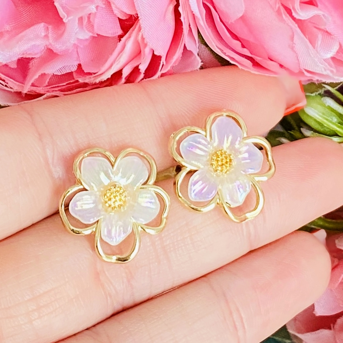 Cercei Clips Mini Flori - Cercei Clipsuri Dama | ZURIEVA