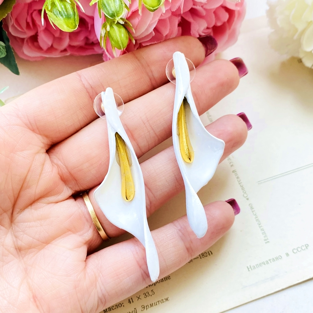 Cercei Flori Cale Albe - Bijuterii Femei | ZURIEVA