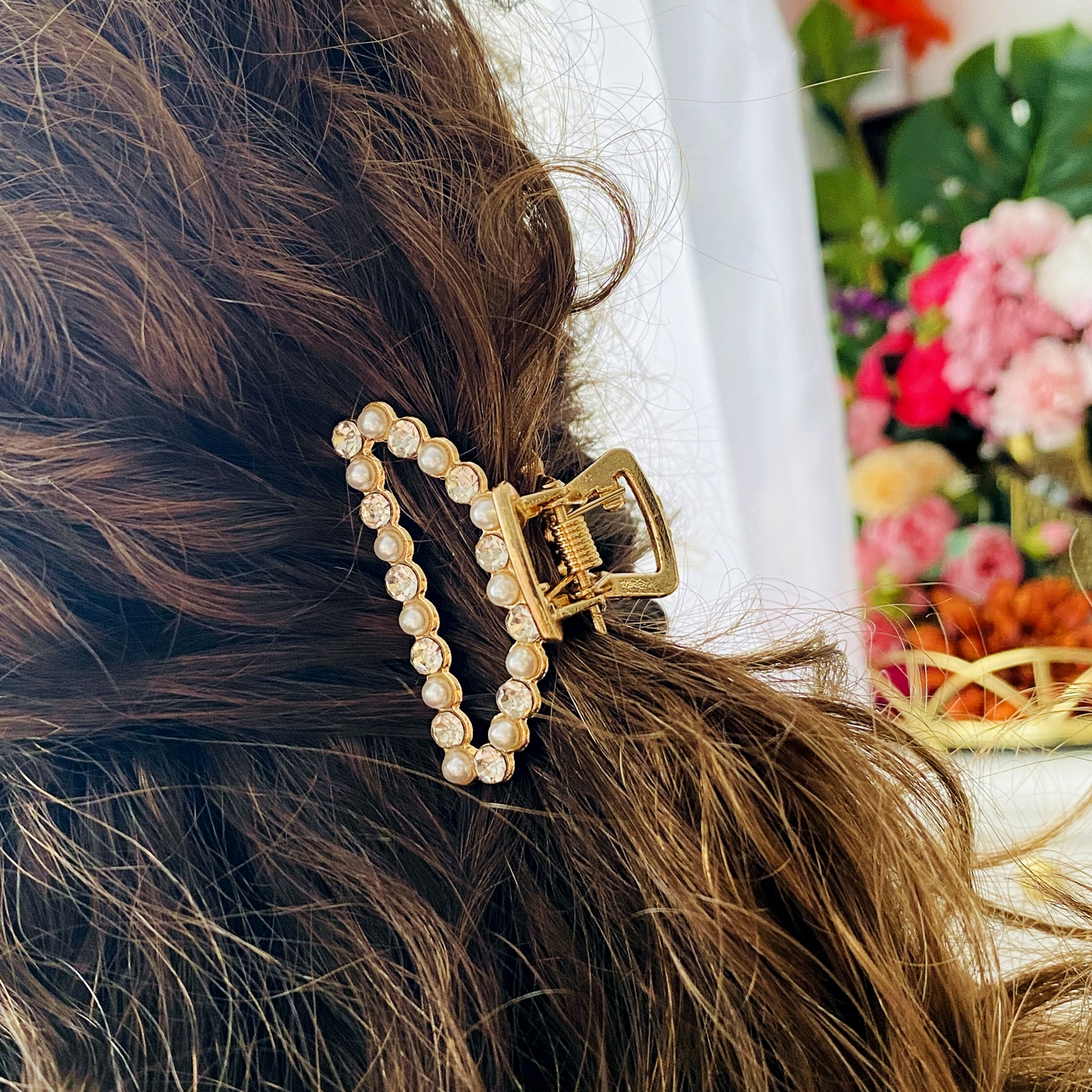 Clama Metal Auriu Perle Cristale - Accesorii de Par | ZURIEVA