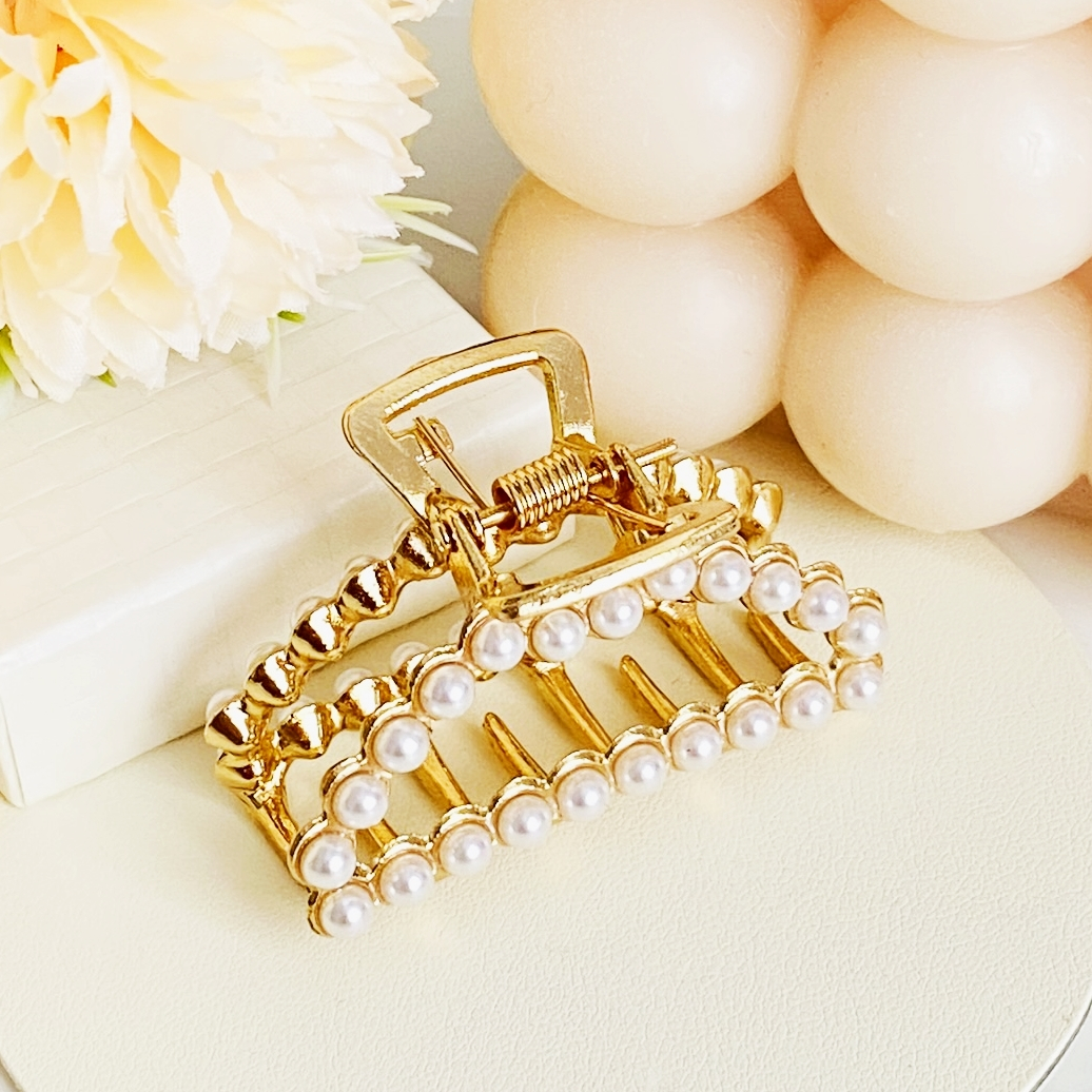Clama Metal Auriu Perle - Accesorii de Par | ZURIEVA