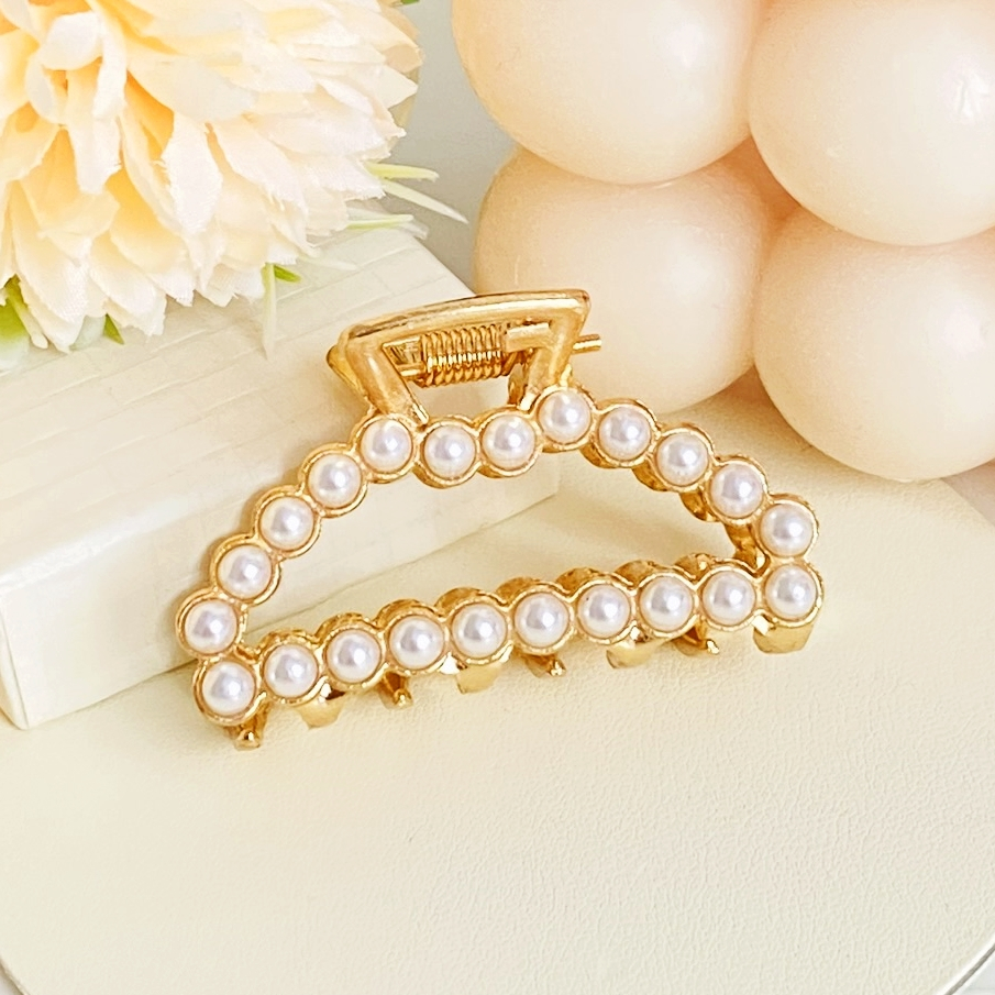 Clama Metal Auriu Perle - Accesorii de Par | ZURIEVA