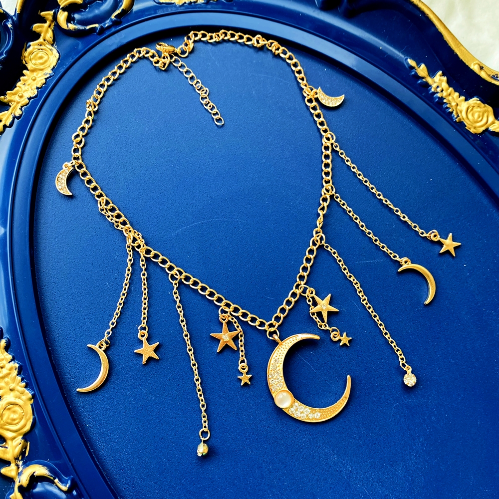 Colier Auriu Luna & Stele - Coliere Femei | ZURIEVA