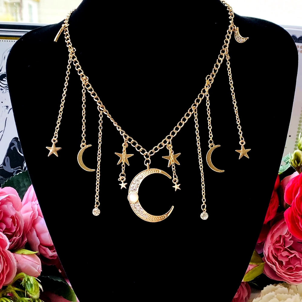 Colier Auriu Luna & Stele - Coliere Femei | ZURIEVA