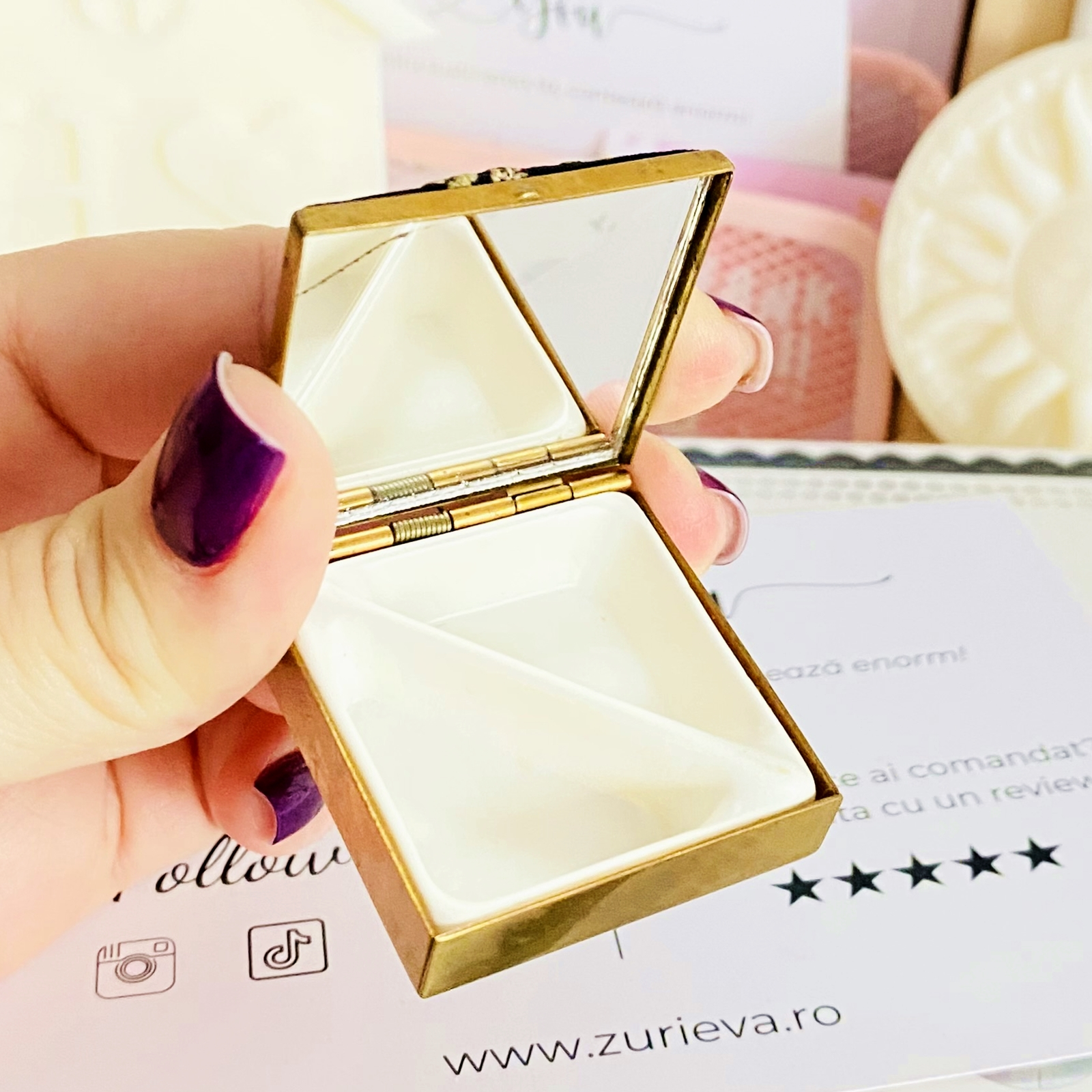 Mini Cutiuta Vintage - Flori Brodate | ZURIEVA