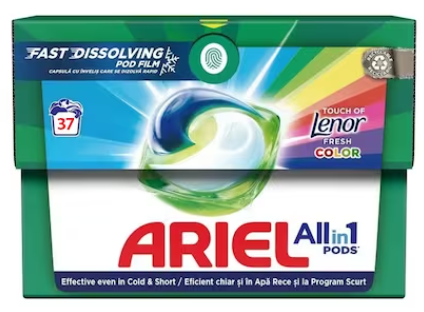 ARIEL DETERGENT CAPSULE 37BUC ALL IN 1 PODS COLOR