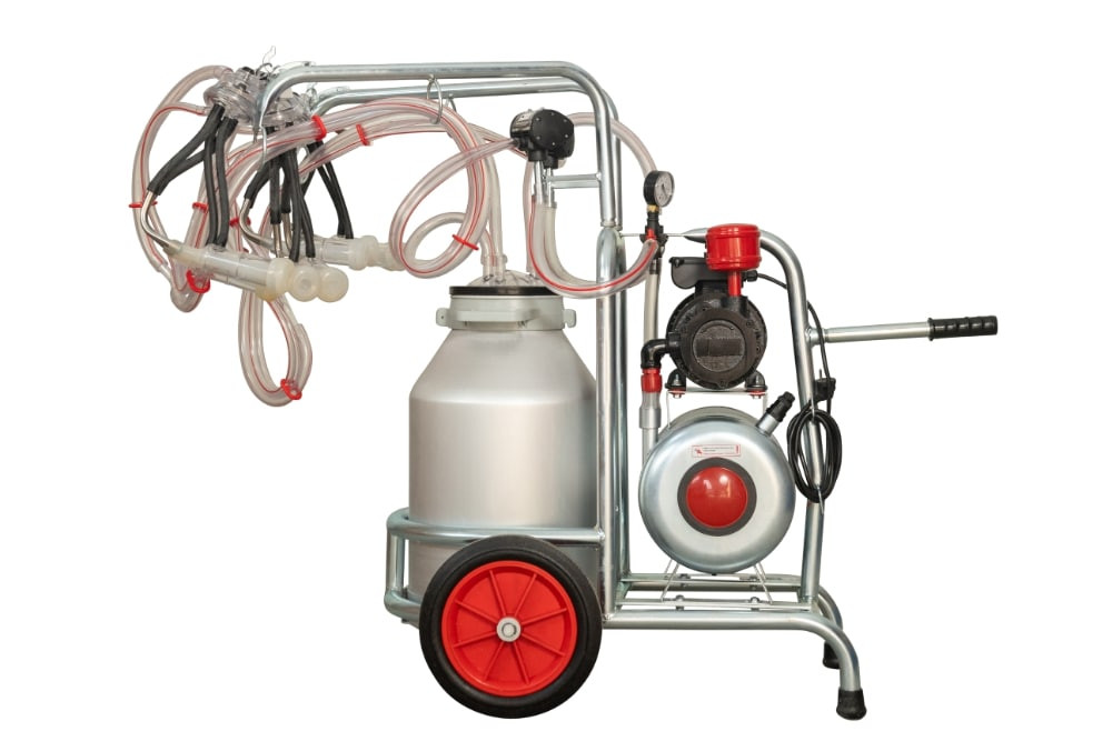 Aparat de muls capre si oi EMT, un bidon aluminiu 20 litri, 4 posturi ...