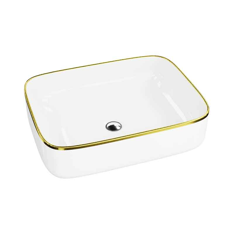 Lavoar pe blat Spectrum, Castor Gold Line, dreptunghiular, alb-auriu ...