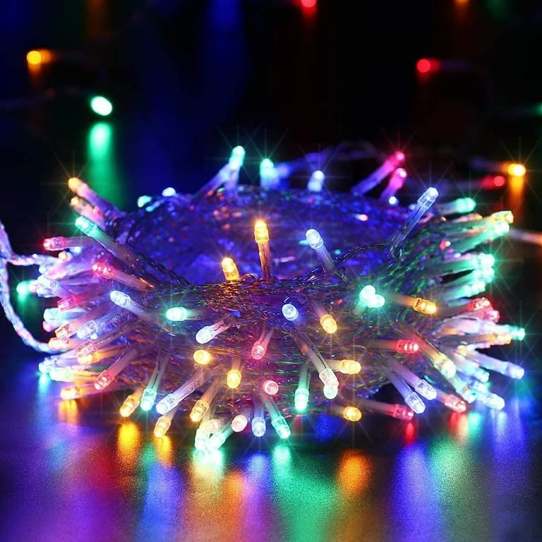 Instalatie tip sir cu 100 LED-uri, 10 metri, multicolor, cu LED colorat ...