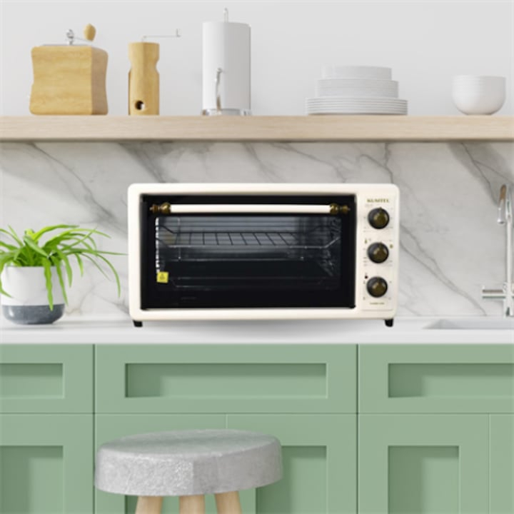 RESIGILAT - Cuptor electric Kumtel LX-3525 Rustic Bej, 40 litri, 1800 W ...