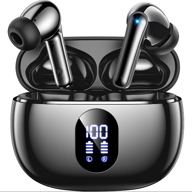 Casti Wireless Tip AirPods, Bluetooth, In-Ear, Afisaj Digital, Noise ...