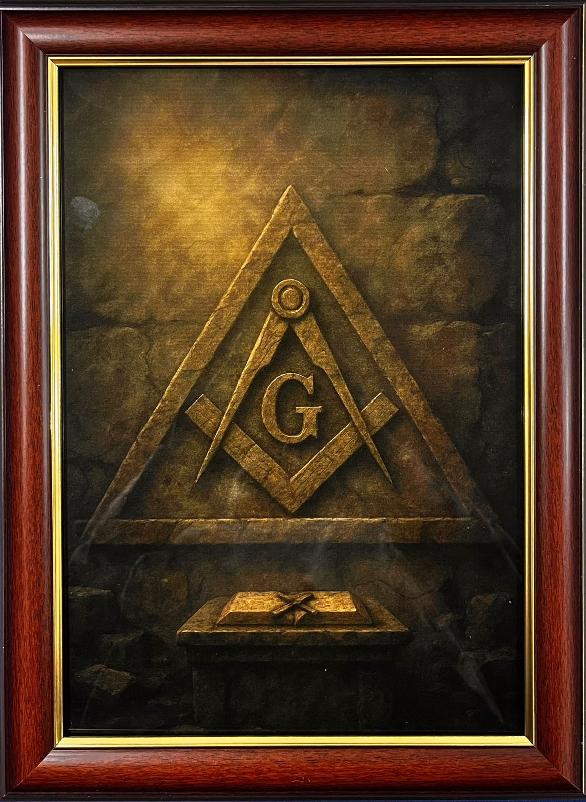 Tablou Echer si Compas cu litera "G" in centru